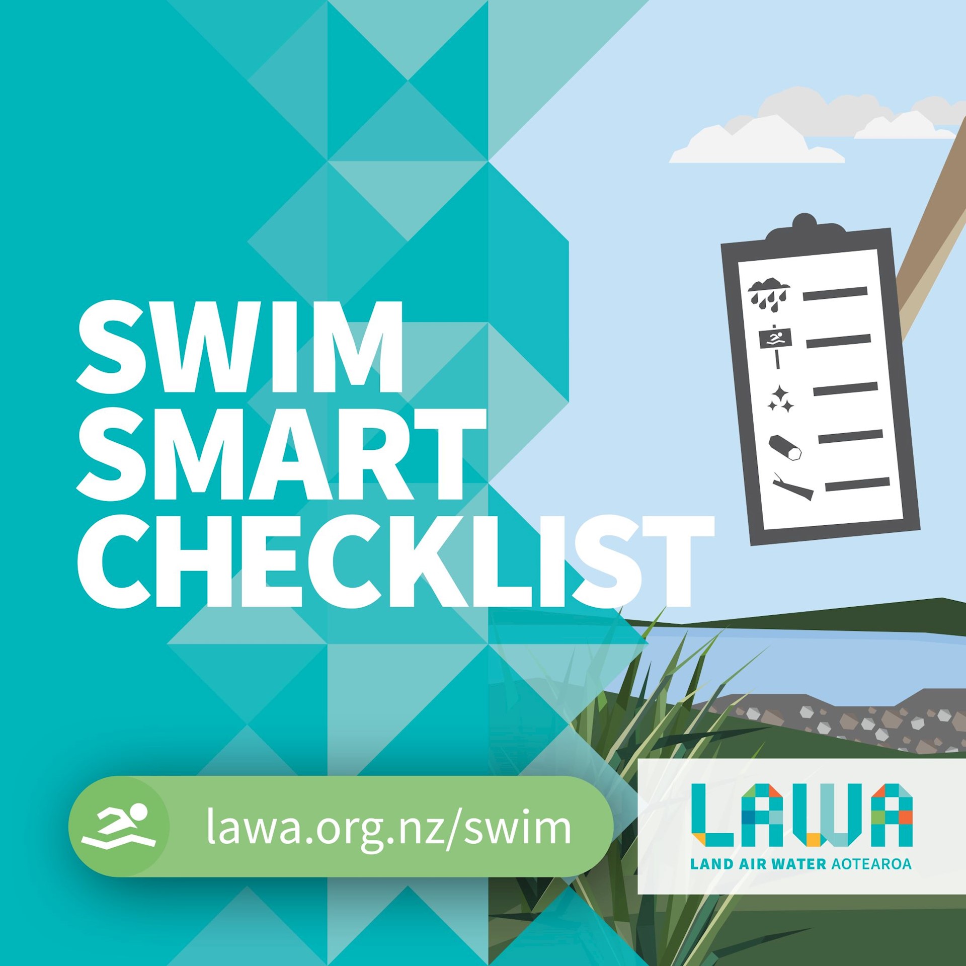 Land, Air, Water Aotearoa (LAWA) - The Swim Smart Checklist